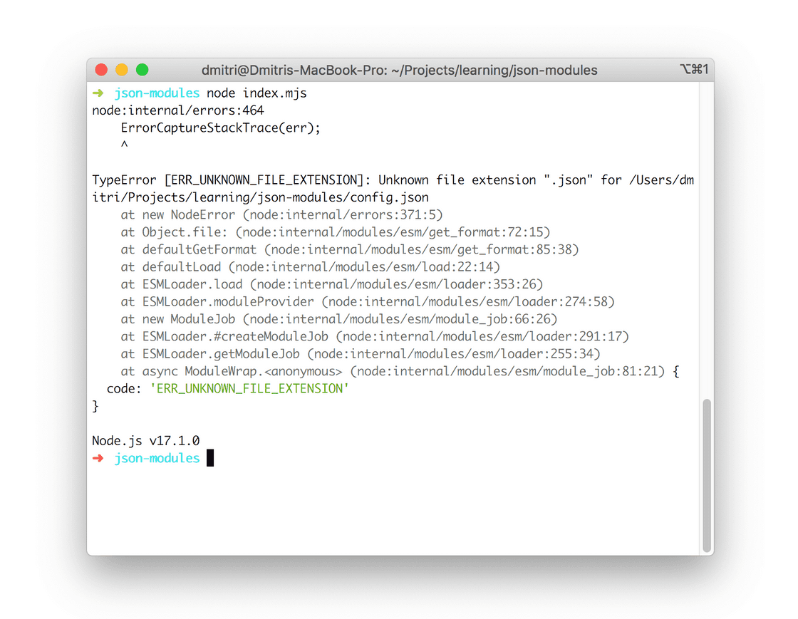 JSON Modules in JavaScript